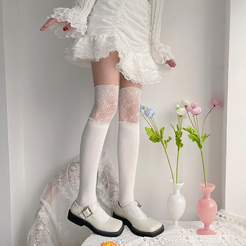 Aesthetic core lace over knee stockings c0128 – Cutiekill