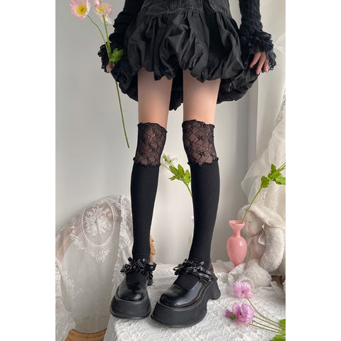 Aesthetic core lace over knee stockings c0128 – Cutiekill